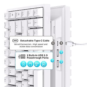 RK ROYAL KLUDGE RK84 Wireless Blue Backlit 75% Triple Mode BT5.0/2.4G/USB-C Hot Swappable Mechanical Keyboard, 84 Keys Tenkeyless Mechanical Keyboard w/Programmable Software, Blue Switch