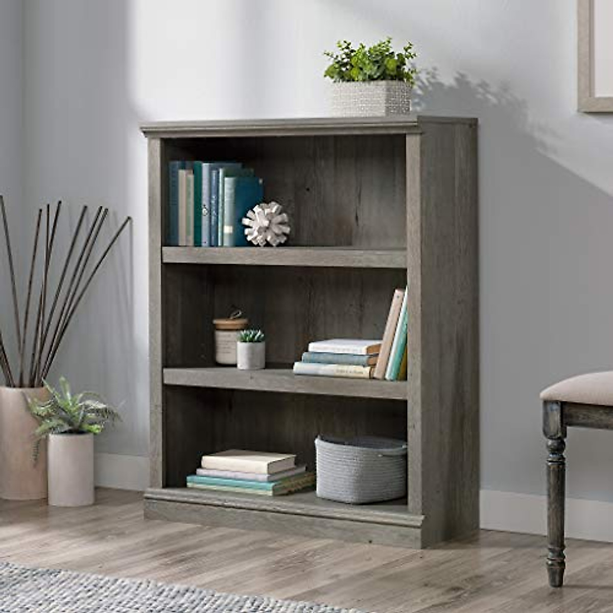 Sauder Miscellaneous Bookcase, L: 35.28" x W: 13.23" x H: 43.78", Mystic Oak finish