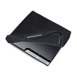 Playstation 3 / PS3 / XBOX360 Console Dust Cover Gaming System Protector [Antistatic, Water Resistant, Premium Fabric, Black] by DigitalDeckCovers
