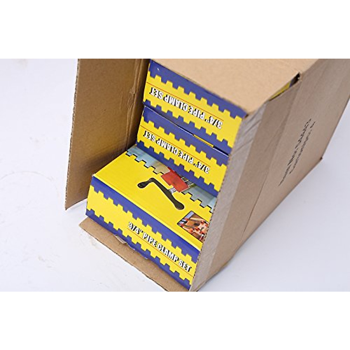 (4 Pack) 3/4" Wood Gluing Pipe Clamp Set Heavy Duty PRO Woodworking Cast Iron