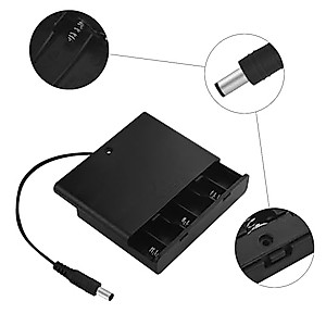 WMYCONGCONG 5 PCS 6x1.5V 9V AA Battery Holder Case Box with 2.1x5.5mm DC Male Connector and On/Off Switch