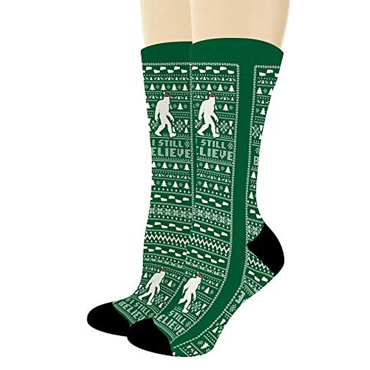 Holiday Socks I Still Believe Bigfoot Socks Sasquatch Christmas Clothes 1-Pair Novelty Crew Socks