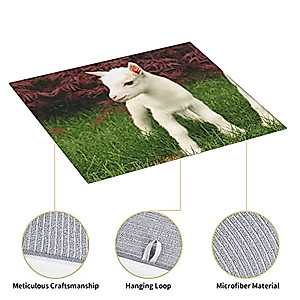 goat Printed Drying Mat For Kitchen Ultra Absorbent Microfiber Dishes Drainer Mats Non-Slip Silicone Quick Dry Pad - 18 X 16inch