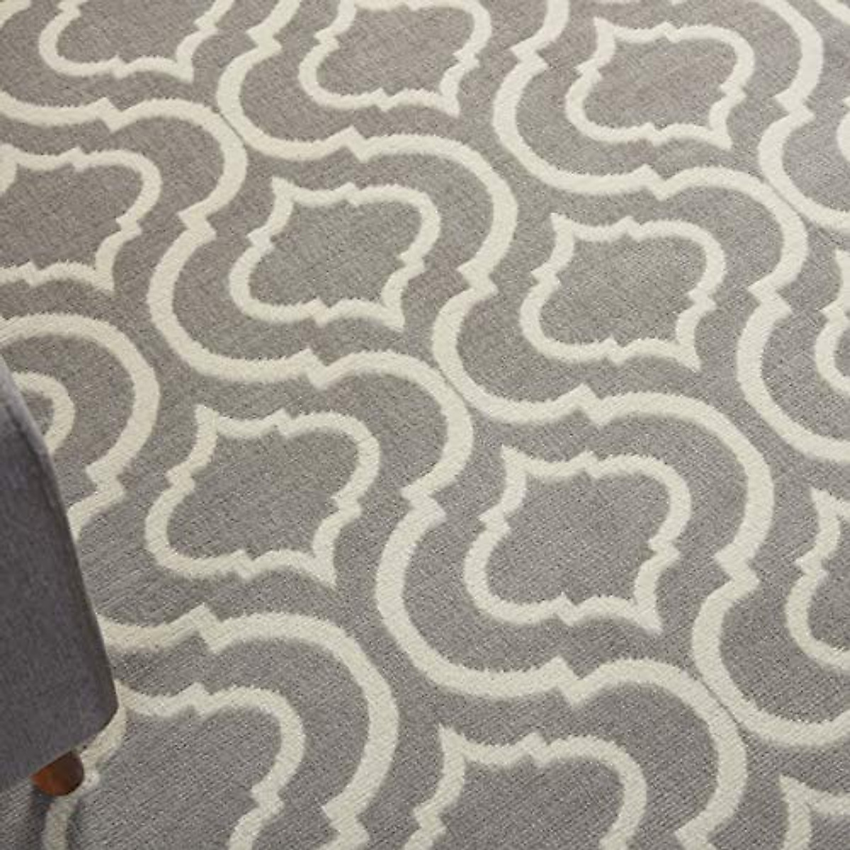 Nourison Jubilant Moroccan Trellis Grey Area Rug, (6' x 9')