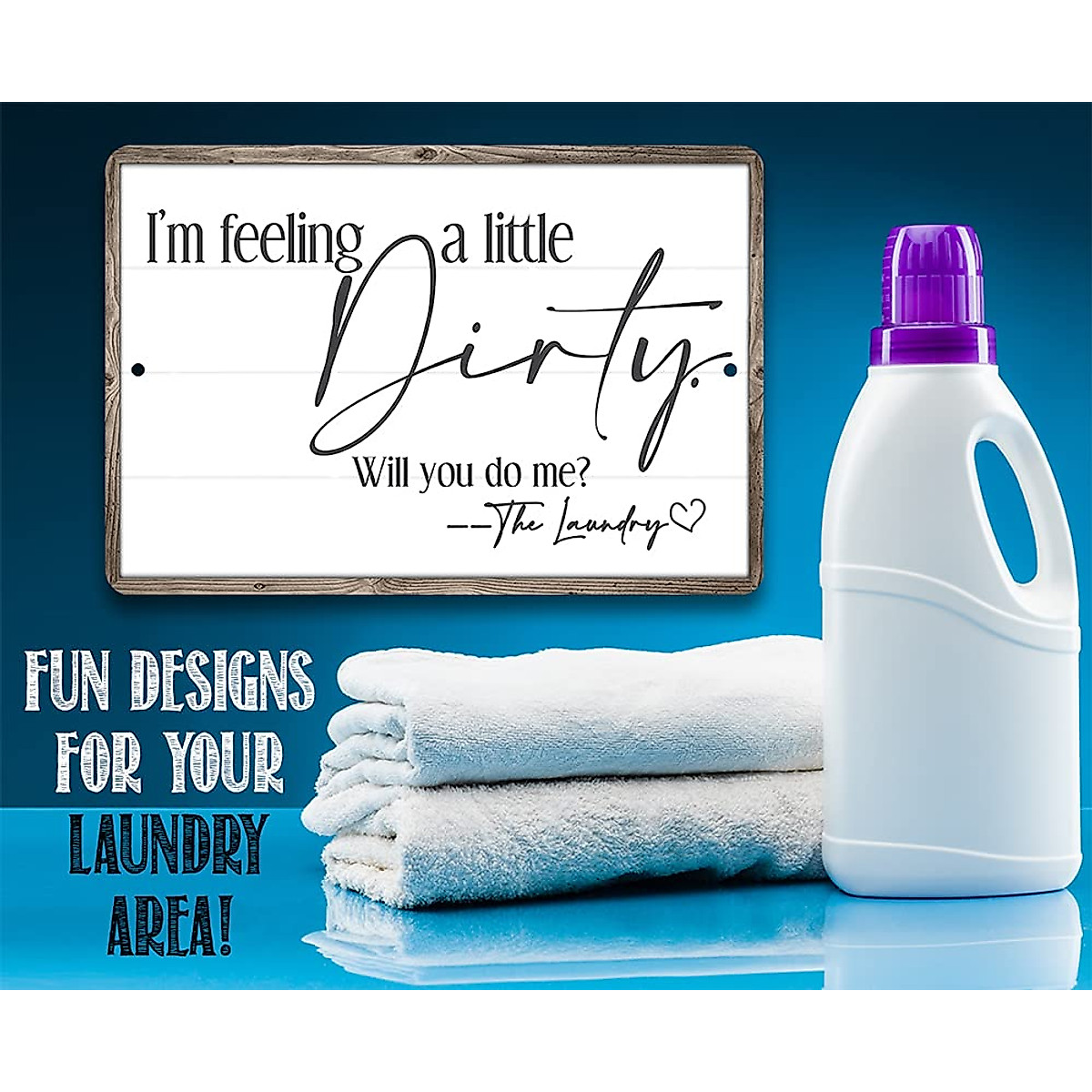 Laundry Room Decor and Accessories - I'm Feeling A Little Dirty - Metal Sign - Laundry Signs for Laundry Room Decor - Funny Laundry Room Sign - Laundry Decor for Laundry Room