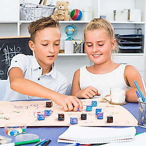 Sumind 24 Pieces MTG Dice Counters Token Dice Compatible with Magic The Gathering Dice Glitter D6 Dice Cube Loyalty Counter Dice Compatible with MTG, CCG, Card Gaming Accessory (Artsy Style)