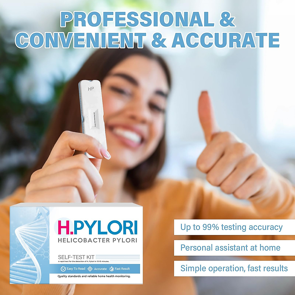 HANASCAR H Pylori Test Kit, Helicobacter Pylori Test Kits at Home, 99.5% Accuracy, Results in 10-15 Minutes, Easy to Use