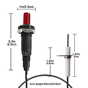 MENSI Piezo igniter with Spark Ignition Electrode 200 Degree Resistance Wire 1 Meter Long Set of 2