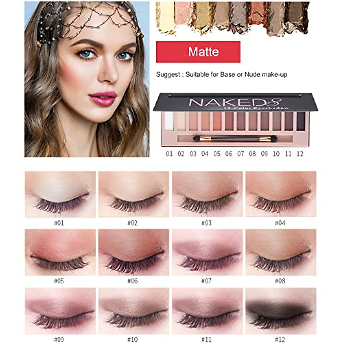 All in One Makeup Kit, Includes 12 Colors Eyeshadow Palette, SIGHTLING Foundation & Face Primer, Makeup Brush, Makeup Sponge, Eyebrow Soap, Winged Eyeliner Stamp, Gift Set for Women, Girls & Teens