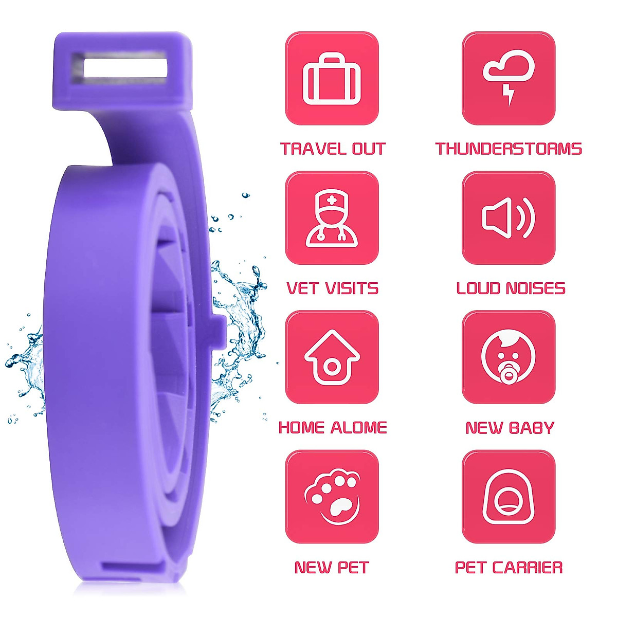 Kewaii Calming Collar for Cats Adjustable Waterproof Calm Collar 60 Days Effective Reduce Anxiety, Persistent Natural Pheromone, Up to 15 Inch (2pack)