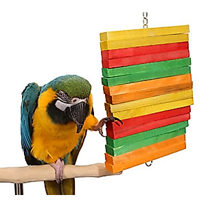 Tropical Rainbow - Large Parrot Toy Featuring Colorful Wood Pieces