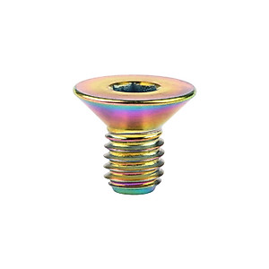Wanyifa Titanium Ti M6x10 15 20 25 30 35 40 45mm Countersunk Flat Head Hex Socket Cap Screw Bolt pack of 4 (M6x10mm, Rainbow)