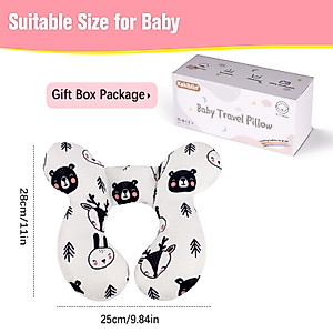 KAKIBLIN Baby Travel Pillow, Baby Pillow for Head and Neck, Upgraded Baby Support Pillow, Baby Neck Pillows for Car Seat,Pushchair,Travel(Bear)