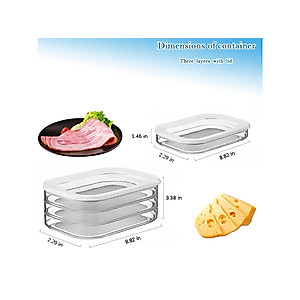 Nagyphgar Deli Meat Container for Fridge, Cold Cuts Container with Food Clip, Bacon Lunch Meat Container for Refrigerator, Stackable Food Storage Boxes with Lid, Cheese Storage Container, BPA Free