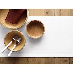 Solino Home White Linen Table Runner 60 inches Long – 100% Pure Linen 14 x 60 Inch Table Runner – Dresser Living Room Farmhouse Table Runner for Spring, Summer, Indoor, Outdoor – Fete