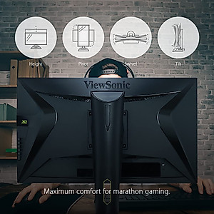 ViewSonic XG2560 25 Inch 1080p 240Hz 1ms Gsync Gaming Monitor with Eye Care Advanced Ergonomics HDMI and DP for Esports , Black