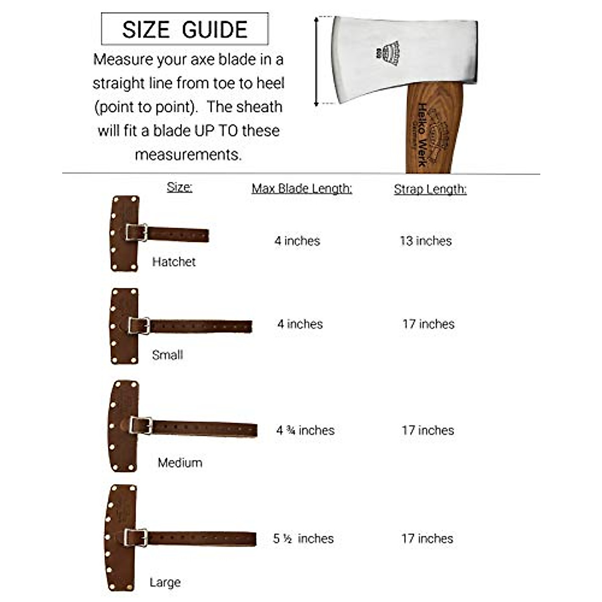 Helko Werk Helko Werk Leather Axe Sheath (Medium) - Genuine Leather Sheath for Axes and Hatchets Leather and Hatchet Cover and Axe Cover (Medium)