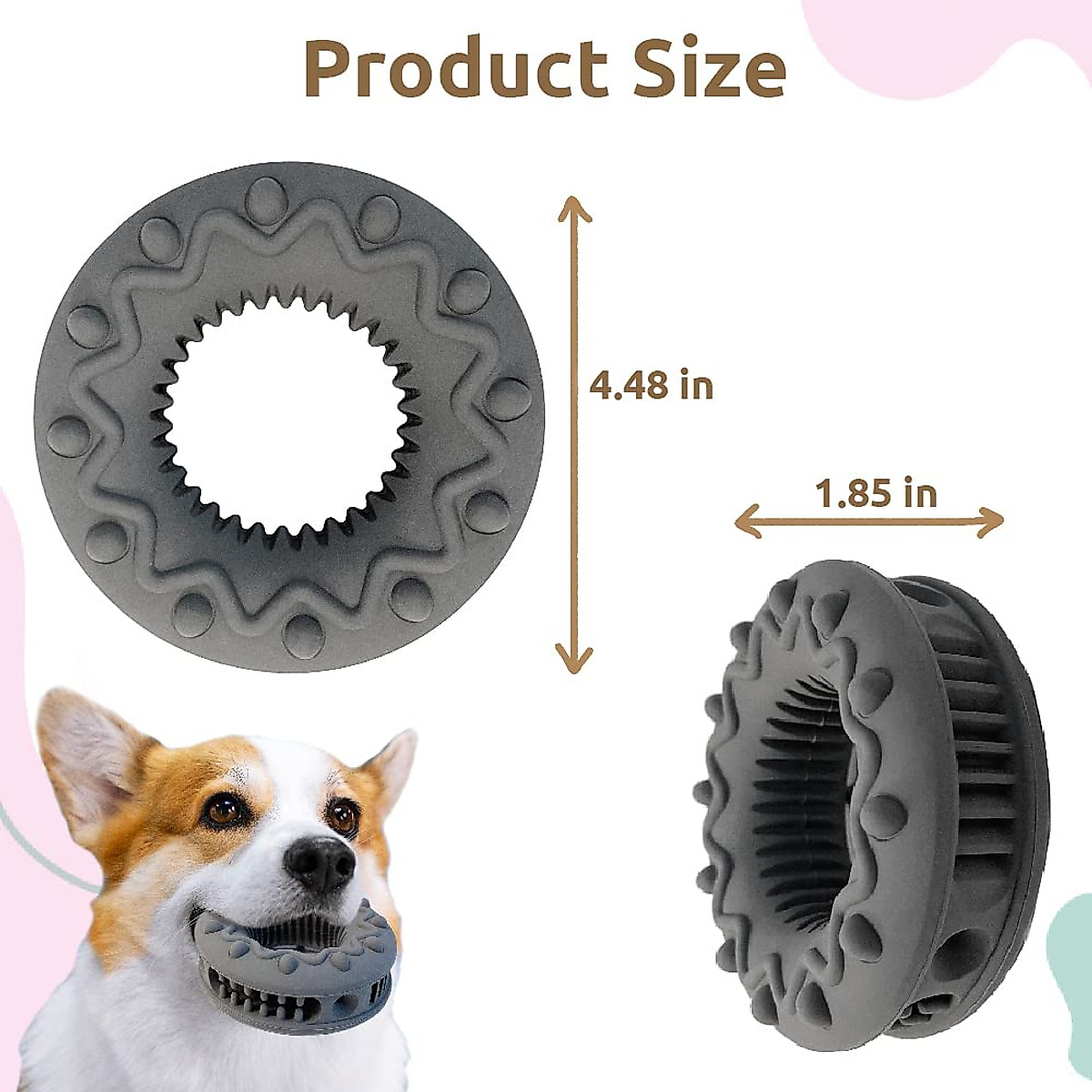 SIMENA Tough Chew Toys for Dog Teeth Cleaning, Teething Toy for Medium Breeds, Dog Toothbrush Toy, Use with Peanut Butter or Toothpaste, Dog Chew Sticks (Bone, Blue)