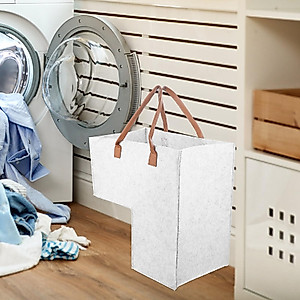Cabilock Stair Baskets, Stair Step Storage Organizer Staircase Basket Laundry Basket Dirty Clothes Basket Toy Baskets for Laundry Clothes Hampers Containers Light Grey