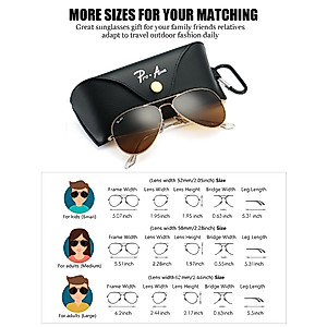 Pro Acme Classic Aviator Sunglasses for Men Women 100% Real Glass Lens (Gold/Brown)