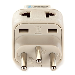 OREI US to Switzerland Plug Adapter -Switzerland Travel Adapter - Type J - Universal 2 in 1 - CE Certified - RoHS Compliant - Beige (DB-11A)