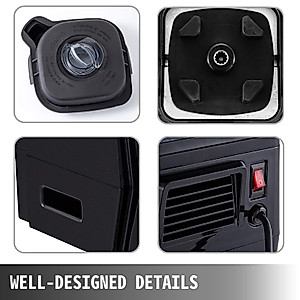 VEVOR 110V Commercial Smoothie Blenders 1.5L/50.7oz 1500W Countertop Silent Blender with Sound Shield, Quiet Blender Self-Cleaning, Includes Multifunctional 2-in-1 Wet Dry Blades, Black