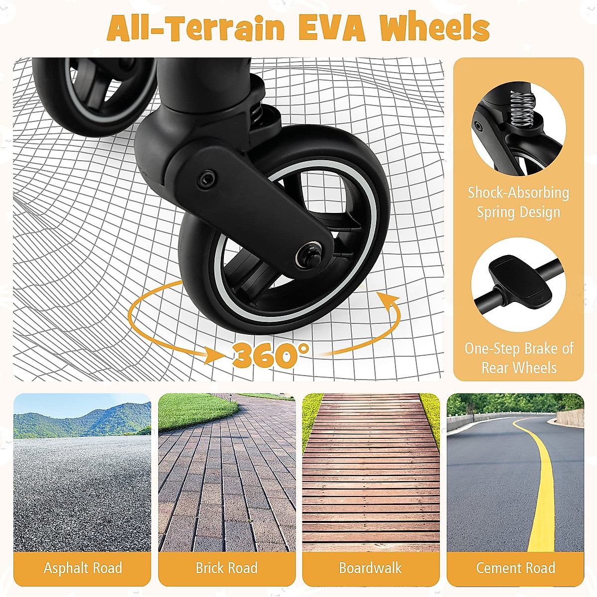 BABY JOY Lightweight Baby Stroller, Compact Travel Stroller for Airplane, Infant Toddler Stroller w/Adjustable Backrest & Canopy, Storage Basket, Self Standing Gravity Fold, Aluminium Frame (Black)