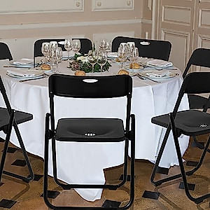 Sintuff 12 Pcs Plastic Folding Chair Steel Folding Dining Chairs Folding Chairs Bulk Fold up Event Chair Portable Commercial Chair with Steel Frame 350lb for Office Wedding Indoor (Black)