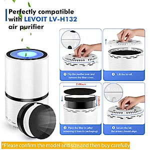 Lv-h132 Replacement Filter,Compatible with Levoit Air Purifier Replacement Filter,Compatible with Levoit Air Purifier Filter（1 PACK）