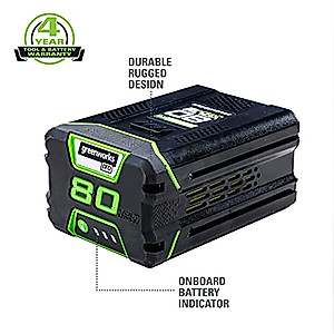 Greenworks Pro 80V (180 MPH / 610 CFM) Cordless Backpack Leaf Blower, 2.5Ah Battery and Charger Included BPB80L2510 & PRO 80V 2.5Ah Lithium-Ion Battery (Genuine Greenworks Battery)