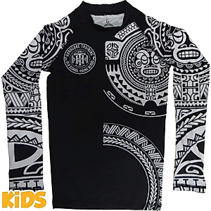 Hardcore Training Kids Rash Guard Compression Base Layer Tights No Gi BJJ Fitness Workout Running Boxing Black White