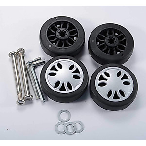 Miayaya Suitcase Wheels Replacement 360 Spinner 50x15mm Kits Luggage Travel Wheel Double Accessories Universal Rubber Swivel Trolley Casters Bearings Repair Tools Set Rotating Flexible Quietness 2Pack