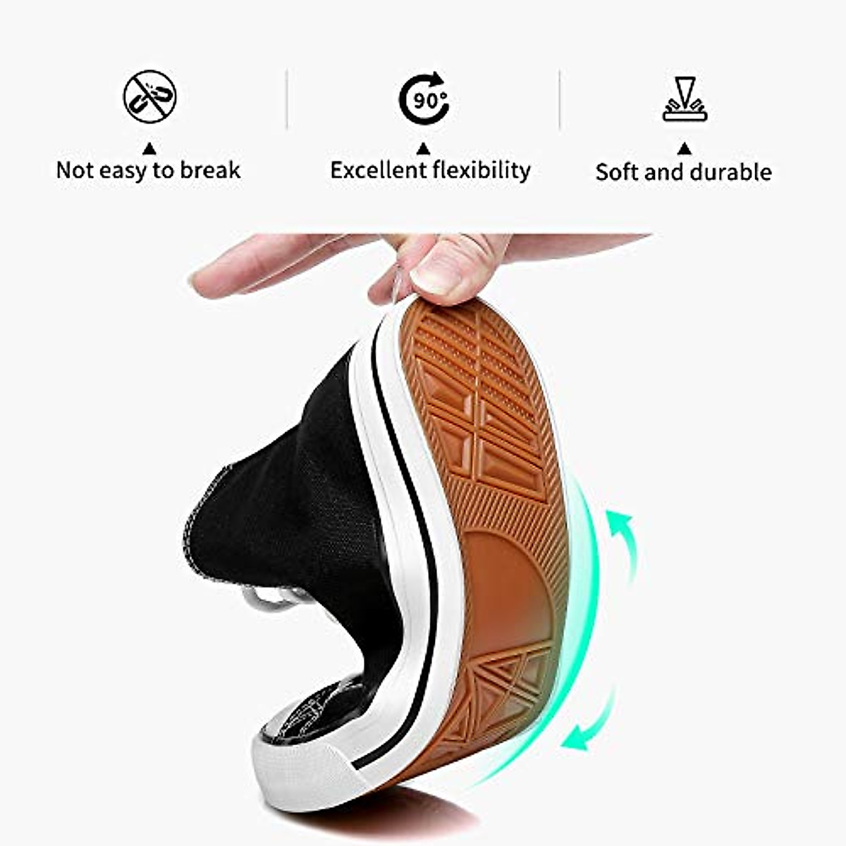 Women's High Top Canvas Shoes Fashion Sneakers Casual Shoes for Walking（Black.US9）