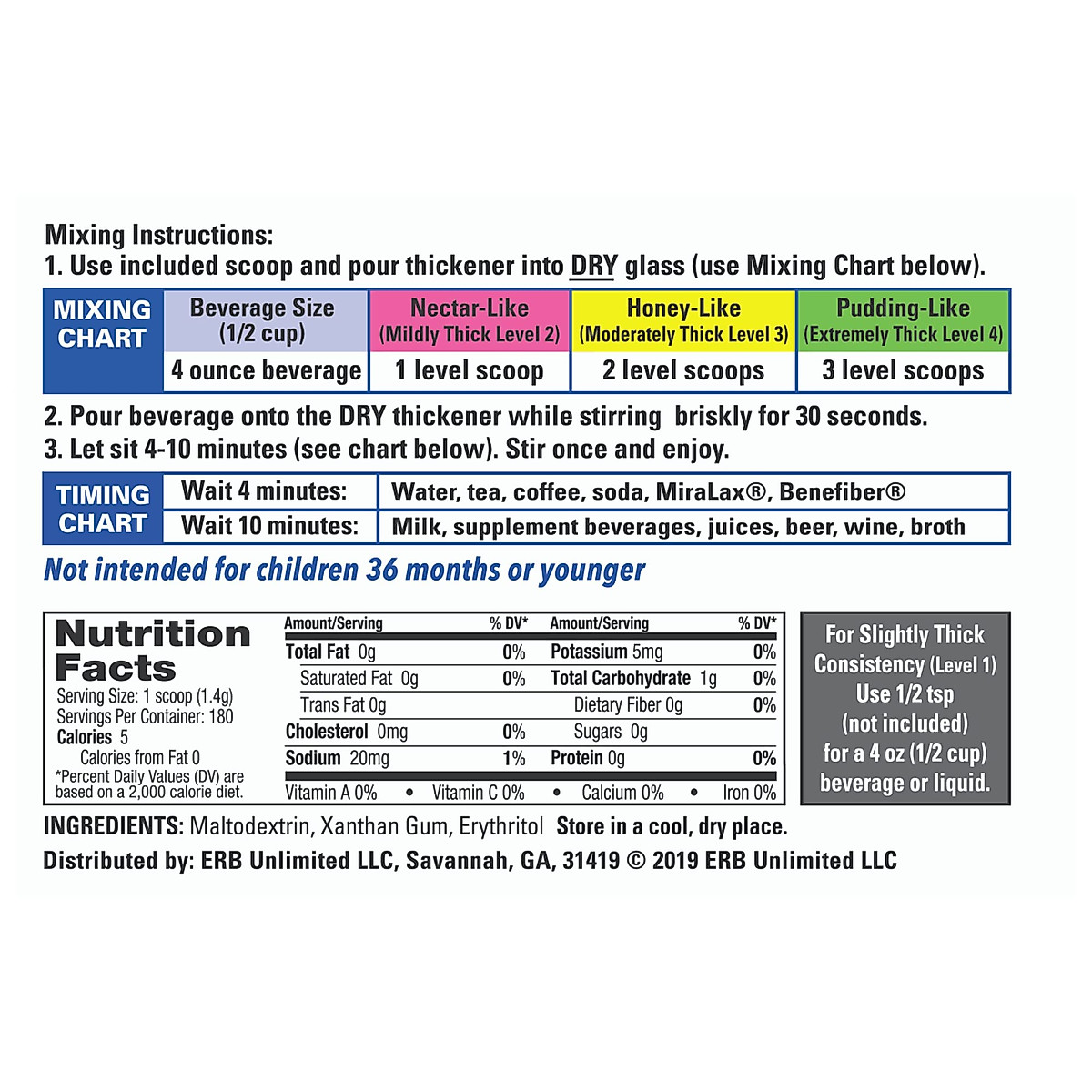 Clear DysphagiAide Thickener Powder - 180 Servings - Liquid and Drink Thickener for Dysphagia, (Nectar Thick Consistency and Honey Thick Consistency), Pack of 1