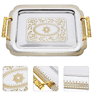 Zerodeko 1Pc Retro Fruit Tray European Style Tray Food Plate Double Handle Tray for Hotel Home Buffet