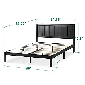 ZINUS Santiago Wood Platform Bed Frame / Wood Slat Support / No Box Spring Needed / Easy Assembly, Queen