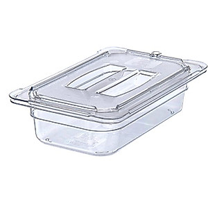 Carlisle FoodService Products 10290U07 StorPlus Quarter Size Polycarbonate Universal Handled Food Pan Lid, Clear
