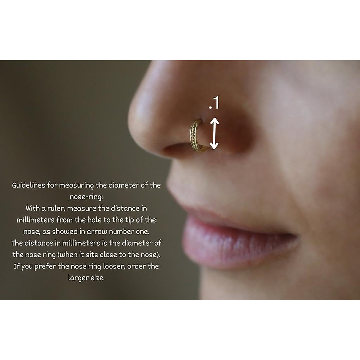 14k Nose Ring, 22g Solid Yellow Real Gold Nose Ring, Twisted Rope Piercing Jewelry, Nose Hoop, Minimalist Dainty Tribal Handmade Boho Piercing Jewelry, 7.5mm