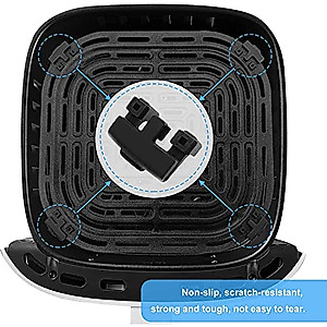 GSZN Rubber Feet for Bella Pro Series Crux Air Fryers, 4PCS Premium Rubber Bumpers, Rubber Tips, Silicone Pieces, Rubber Tabs for Dreo COSORI Air Fryer Tray Grill Pan Plate
