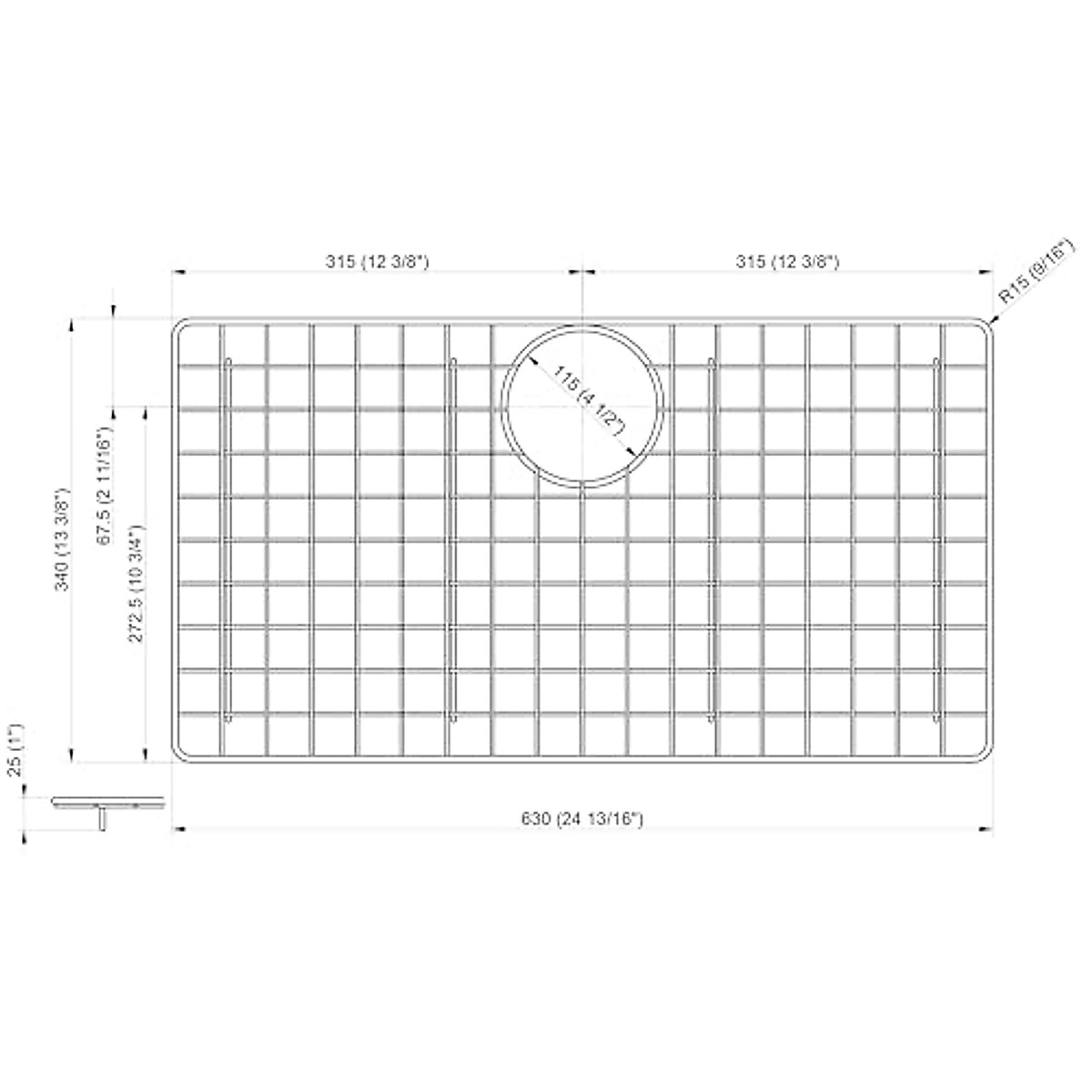 ALFI brand ABGR3020 Grid, Brushed Stainless Steel