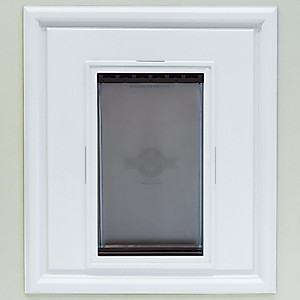 PetSafe Single Panel Replacement Pet Door Insert with Paintable Frame Specifically Designed for Panel Doors, Durable Plastic Frame, Snap-On Closing Panel, for Dogs (up to 220 lbs)
