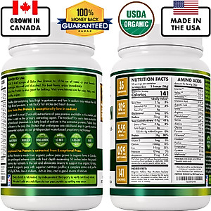 SOLO Organic Pea Protein Isolate, Low in Sodium, Canada Grown Peas, 100% Vegan, Non-GMO, Unflavored Plant Based Protein Powder with BCAA, Keto & Paleo Friendly, Easy to Digest, No Additives (2.7 lbs)
