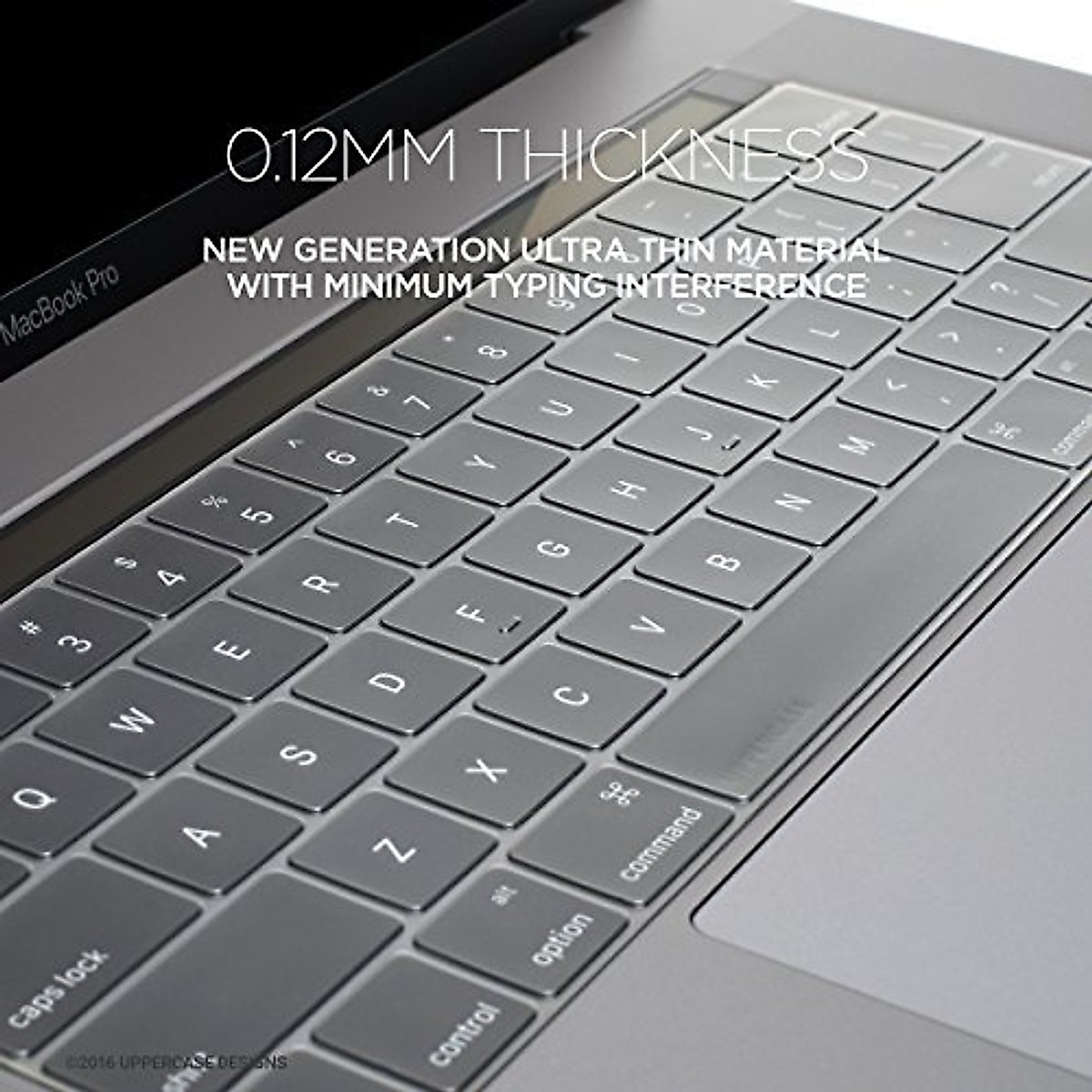 Uppercase GhostCover Premium Ultra Thin Keyboard Protector for MacBook Pro with Touch Bar 13" or 15" (2016-2018, Apple Model A1706, A1707, A1989, A1990, A2159), US/EU Keyboard Layout Compatible