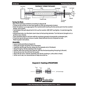Penn State Industries PKRB1000SS Rollester Rollerball Pen Kit Starter Package Woodturning Project