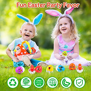 Hekaty Baby Easter Egg Toy Toddler Easter Basket Stuffers for 1 2 3 4 5 Year Old Boy Girl Interactive Chicken Toy Light Easter Gift Party Favor Musical Easter Egg Filler Baby Learning Educational Toy