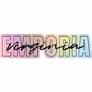 Emporia Virginia Souvenir Vinyl Decal Sticker Holographic Script Design 6 Inch
