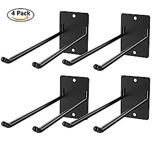 OUUO Garage Storage Organizer for Tool Organization Pack of 4 Heavy-Duty Solid Steel Wall Hanger for Garden Tool Storage - Shovel, Rake Broom Organizer Wall Mount Hooks - Overhead Garage Storage Rack