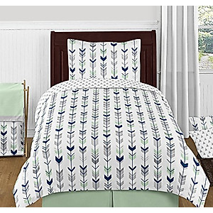 Sweet Jojo Designs Baby/Kids Clothes Laundry Hamper for Grey, Navy Blue and Mint Woodland Arrow Girl or Boy Bedding Sets