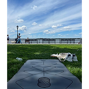 Bluu Yoga Aligner Mat with Bluu Alignment System,Superior Grip,Anti-Slip Yoga Mat,Natural Rubber,6mm Thick Mat for Yoga,Blue, Black, Gray,Bikram Yoga Mat,Pro Yoga Mat with AsanaAlign (Black)