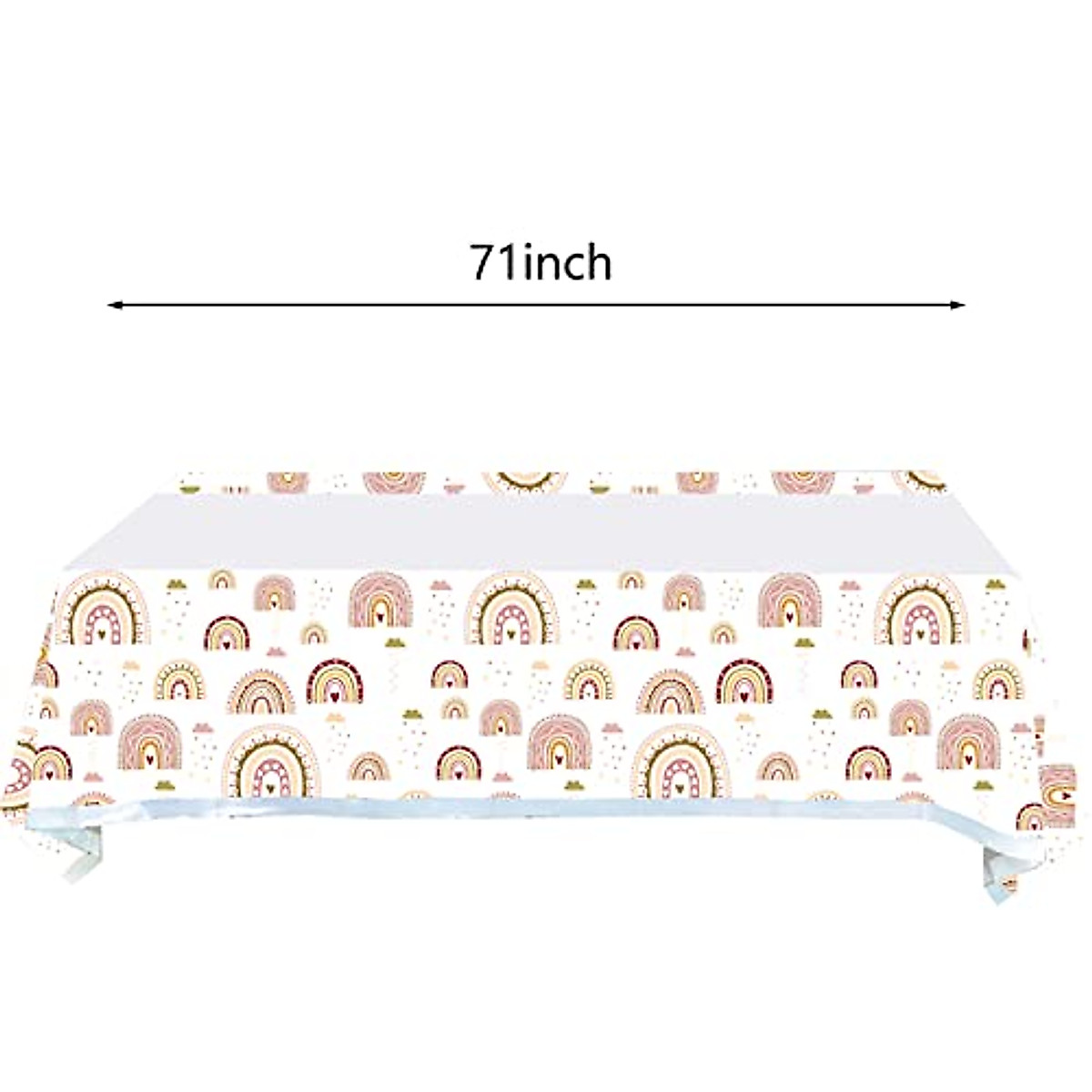 2Pack Boho Rainbow Tablecloth for Boho Rainbow Table Cover Party Supplies Decorations (70.9" x 42.5")